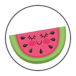 without brand Set of 48 Envelope Seals Labels Cute Watermelon 1.2" Round