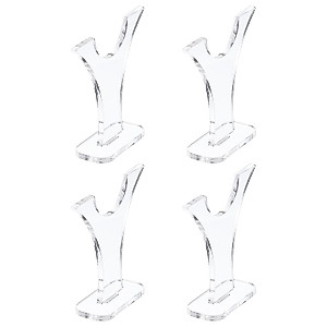 uxcell 4pcs Acrylic Light Saber Display Stand, 3.5 Inch Knife Sword Display Holder Rack Fixed Blade Knife Collection for Displaying Single Knife on the Desktop Home Decoration, Clear Base