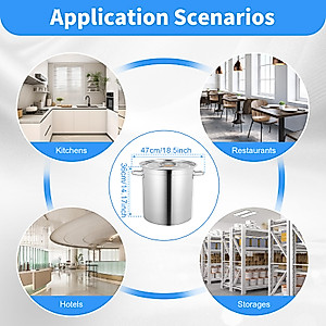 FXEIPOL 35L 9.25Gal Stainless Steel Cookware Stockpot 30 Quart Stock Pot Stainless Steel Large Kitchen Soup Big Cooking Restaurant Stockpot with Handles, Commercial Grade Stock Pot for Restaurant