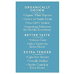 Black Jewell Organic Popcorn, Organic Select White, 28.35oz (Pack of 1)
