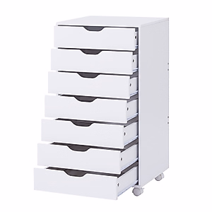 Naomi Home 7-Drawer Unit Craft Storage Cabinet Makeup Organization and Storage Drawers White