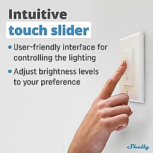 Shelly Plus Wall Dimmer | WiFi Smart Wall Dimmer Relay | Home Automation | Bluetooth Gateway | Compatible with Alexa & Google Home | No Hub Required | Timer Schedule | Dimmable Lights (2 Pack)