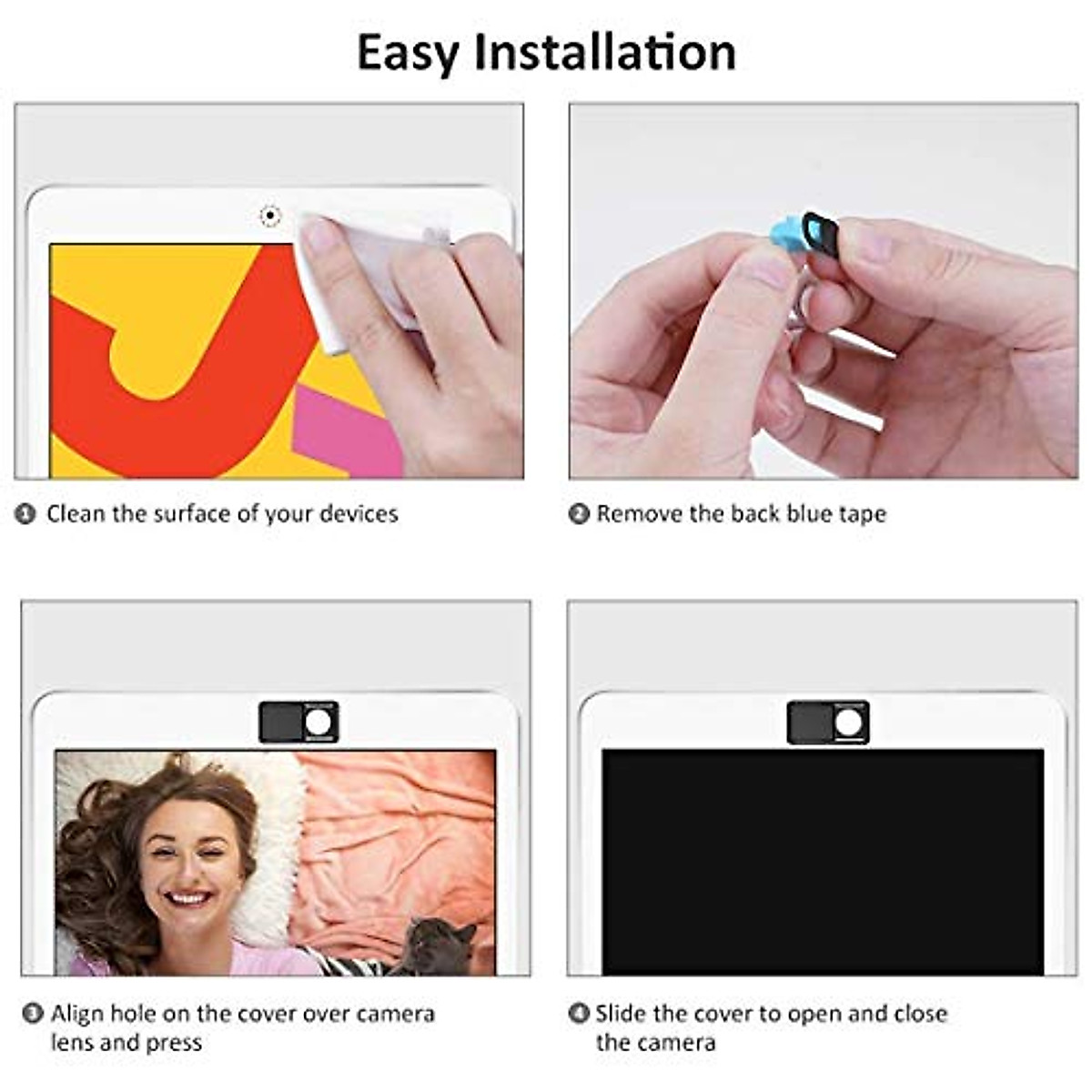 3 -Pack Webcam Cover, Protect Your Privacy and Security,Webcam Cover Slide for Laptop, MacBook, PC, Cell Phone and More Accessories