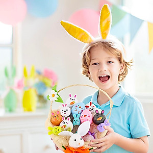 Small Pull Back Toy Cars Set,12 PCS Mini Racing Vehicles for Holiday Birthday Party Favors,Goodie bag Stuffers,Classroom Prizes,Bulk Toys for Kids (Easter Bunny Rabbit Egg Basket Stuffers,Pop Up Toys)