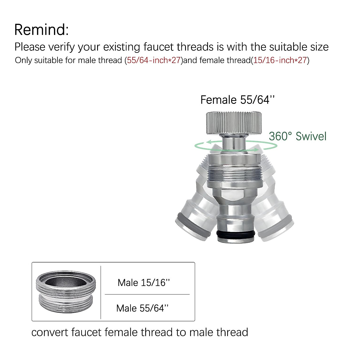 G-Sunny Quick-Connect Sink Faucet Sprayer Kit,Sink Hose Sprayer attachment,Detachable Metal Adapter With Hand Shower,Hair Washing,Pet Dog Rinse,for Bathroom/Kitchen (Three-Function Sprayer)