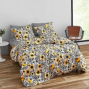 MARIMEKKO - King Duvet Cover Set, Cotton Percale Bedding with Matching Shams, All Season Home Decor (Mykero Multicolor, King)