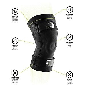 DonJoy Performance Hinged Knit Knee Compression Sleeve - Patellofemoral Syndrome - Knee Swelling/Inflammation - Knee Sprains and Strains - Sports Knee Injury (Large)