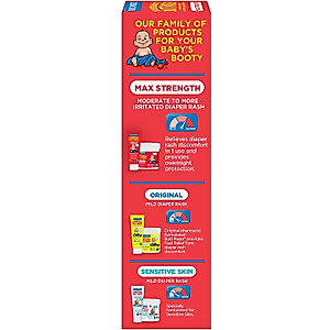 Boudreaux's Butt Paste Maximum Strength Diaper Rash Cream, Ointment for Baby, 4 oz Tube, 3 Pack
