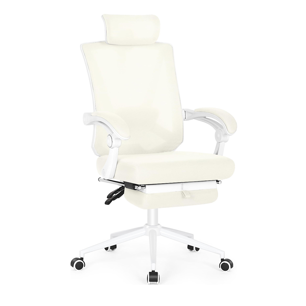 Misolant Ergonomic Office Chair with Footrest, Ergonomic Desk Chair with Adjustable 2D Lumbar Support, High Back Office Chair with Adjustable Headrest, Comfortable Executive Office Chair