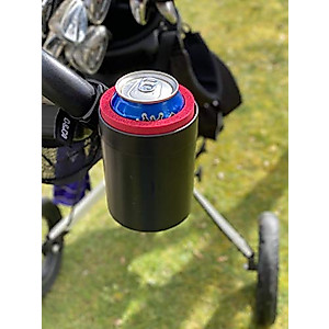 Dadding & Co. Original DaddieCaddie Cup Holder for Strollers, Golf Carts, Boats and Bikes – Includes Mounting System – Discretely Holds 12 Oz. Beverage Cans for Happy Hour on The Go