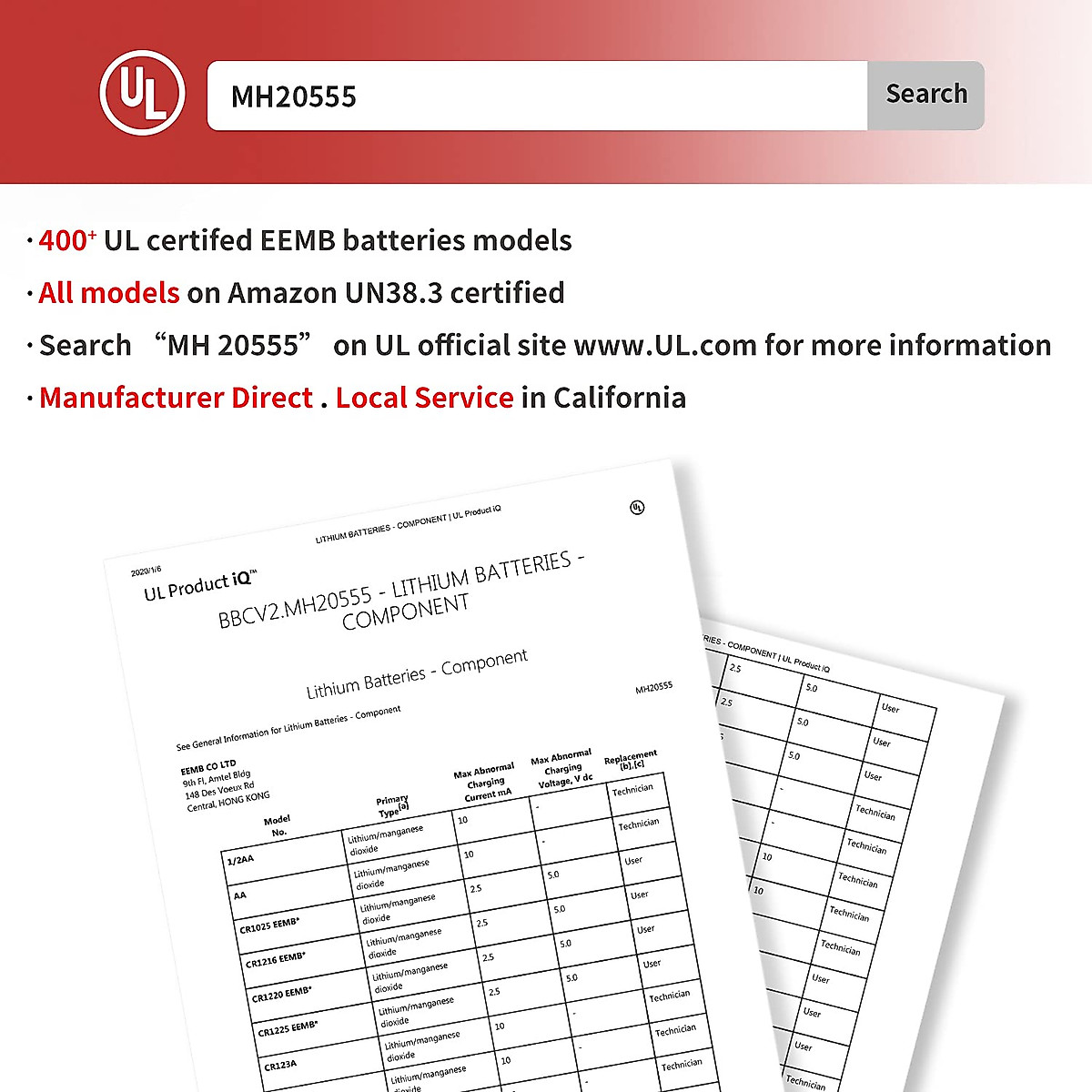 EEMB 10PACK Tabbed CR2032 Lithium Battery with Solder Tabs 3V Lithium Battery 2032 Coin Cell Lithium Batteries for Sensor Radio Gameboy Color Game Replacement Battery