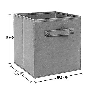Storage Box Storage Bins 3 Pack Storage Cube Basket Bins Cloth Folding Box Closet Drawers Container Dresser Basket Organizer Shelf Collapsible for Underwear Sock Bra Tight Kids Toy (Gray)