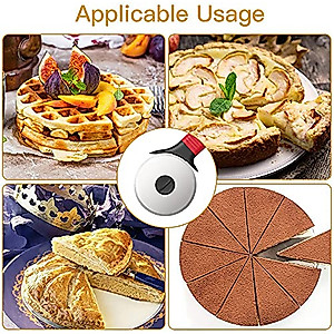 Luxear Pizza Cutter Wheel Professional Pizza Slicer Large with Removable Stainless Steel Blade Silicone Handle Anti-Slip with Ergonomic Design and Protective Cover Washable Easily, 20 cm (8"), Red