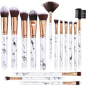 Makeup Brushes Set 15PCS Professional Make up Brushes Set Synthetic Foundation Powder Concealers Eye Shadows Makeup Tools Grey