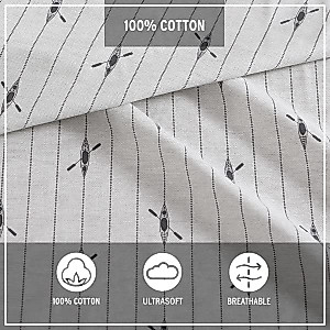 Eddie Bauer - Twin Sheets, Cotton Percale Bedding Set, Crisp & Cool Home Decor, Dorm Room Essentials (Downstream, Twin)