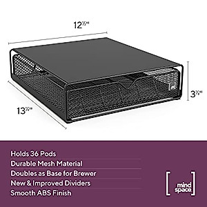 K-cup Coffee Pod Holder for Counter, Coffee Station for Keurig Pods - Coffee Bar Accessories - Caddy Dispenser with Sliding Drawer for Kitchen Organizer - Holds 36 Cups | The Mesh Collection, Black