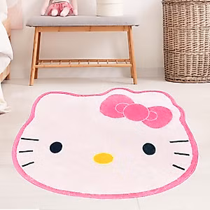 Hurig Super Soft Kitty Rugs Cute Area Rug for Room Decor Girls Bedroom Decoration Cashmere Mat