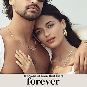 KISPER Gold Cable Link Chain Necklace – Thin, Dainty, Gold-Plated 925 Sterling Silver Jewelry for Women & Men with Lobster Claw Clasp – Made in Italy, 20"