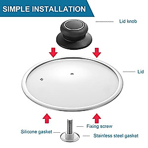 4Pcs Universal Pot Lid Top Replacement Knob,Heat Resistant and Prevent static electricity,Easy installation Kitchen Cookware Replacement Pan Lid Holding Handles. (Black)