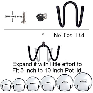 YYST Cabinet Door Pot Lid Rack Pot Lid Holder Organizer for Kitchen Wall - Fit Standard Lids 5-10 Inches (4)