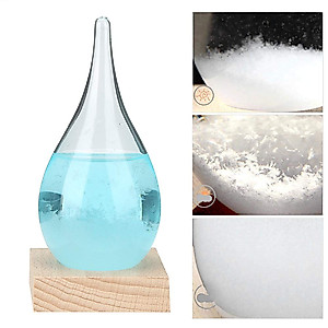 belupai Glass Weather Predicting Bottle, Drop Shape Weather Forecast Glass Weather Predictor Stylish Weather Station Forecaster Water Drops Weather Predictor Home Decoration(Blue)