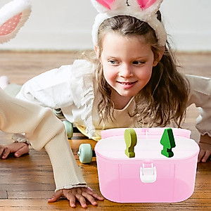 Zerodeko Box Double Layer Suitcase Desk Gadgets Suitcase for Sewing Basket Toys for Office Carrying Cases Kids Suitcase Art Bins Storage Containers Kid Toys Crafts Plastic Foldable Travel