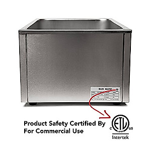 SYBO Commercial Grade Stainless Steel Bain Marie Buffet Food Warmer Steam Table for Catering and Restaurants (3 Sections)