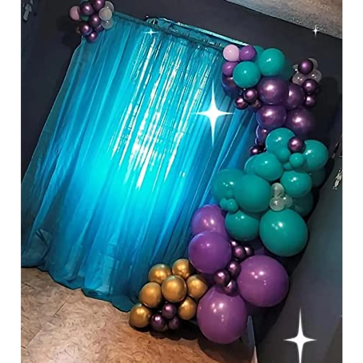 Purple and Blue Balloon Garland Kit, Purple Teal Turquoise Metallic Gold Mermaid Latex Balloon Garland Arch Kit for Girls Women Mermaid Birthday Wedding Bridal Baby Shower Party Decorations Supplies