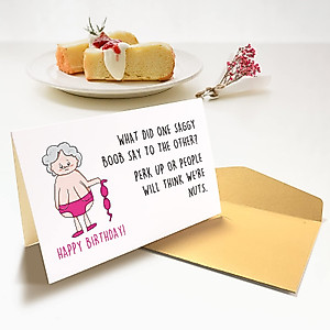 Chenive Hilarious Birthday Card for Her, Rude Birthday Card for Women, Happy 50th 60th 70th Birthday Card for Female Friend