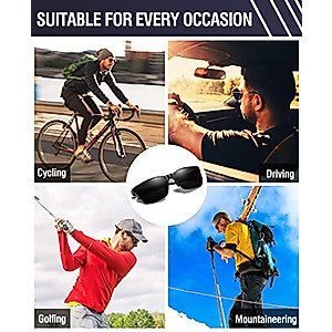 DUCO Square Polarized Sunglasses for Men LightWeight Carbon Fiber UV400 Protection Sun Glasses 8206