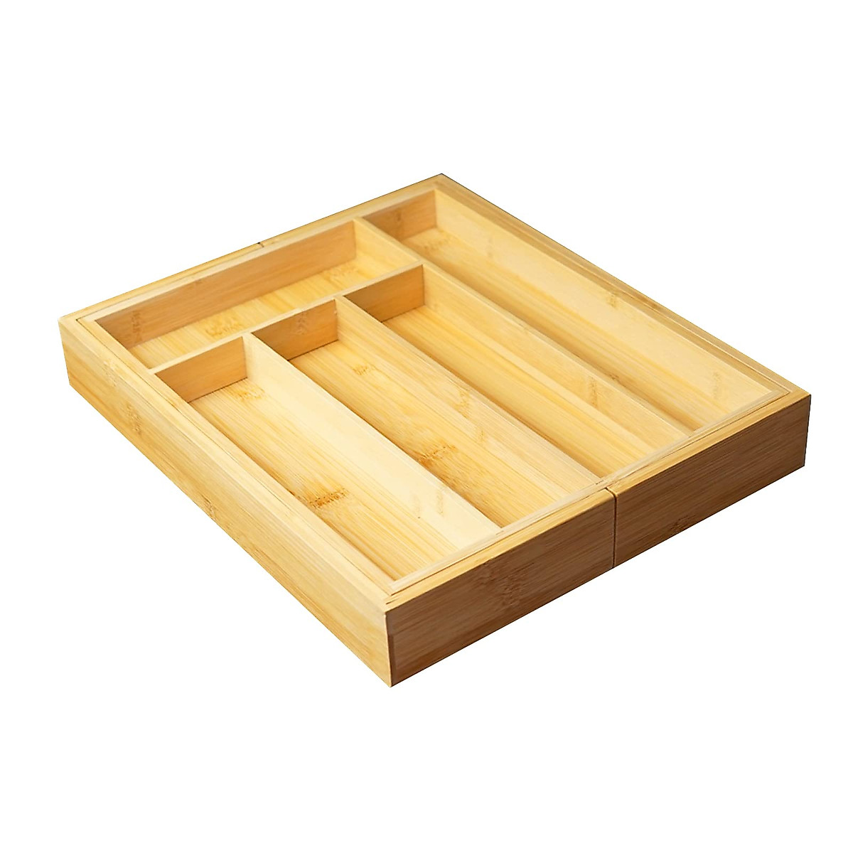 Nero Bamboo Expandable Drawer Organizer for Utensils Holder, Adjustable Home Organization & Storage for Kitchen Gadgets Silverware Cutlery Accessories Desk Craft Makeup Vanity Organizers