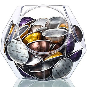 RUSFOL Large-Capacity 12-Sided Polygon Elegant Coffee Pods Holder for Nespresso Vertuoline Capsule