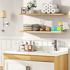 Wire Storage Baskets, iSPECLE 4 Pack Large Metal Wire Baskets Pantry Organization and Storage with Handles, Freezer Organizer Bins for Pantry Kitchen Shelf Laundry Cabinets Garage, White