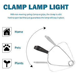 EP Clamp Lamp Light with Detachable 5.5 Inch Aluminum Reflector, 60 Watt E26 Socket (No Bulb Included), 6 Foot 18/2 SPT-2 Cord Cord, 2 Pack