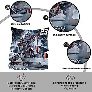 WAZARO Custom Amazing Ice Hockey Goalie Comforter Set, Personalized Hockey Blanket Twin Full Queen King, Hockey Decorations for Boys Room Hockey Stick Bedding Sets Bedspreads Sport Home Decor