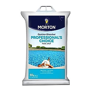 MORTON SALT, 40 lb F134660000 Pro Pool Salt, White