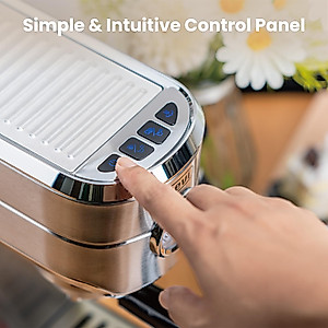 Gevi Espresso Machine 20 Bar with Auto Milk Frother, Professional Espresso Maker with Adjustable Shot Volume, Compact Cappuccino & Latte Machine, Stainless Steel, Gift for Coffee Lover, Home Baristas