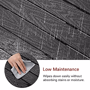 Stoog Outdoor Bench, 2-Person Patio Backless Bench, All-Weather HIPS Garden Bench, Never Rot or Fade, for Backyard, Porch, Patio, Deck, and Entryway, Black