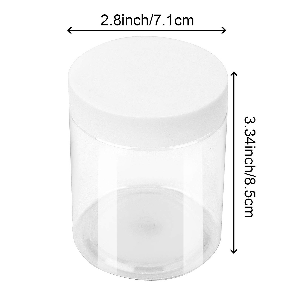 ZOENHOU 30 PCS 8 OZ Clear Plastic Jars with White Lids, Leakproof Food-Grade Storage Refillable Containers Bulks, Spice Sample Slime Jars for Beauty Products, Kitchen Household Jewelry Bead Storage