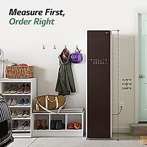 LG Styler Steam Closet | Clothes Steamer for Garments and Household Item Care | Sanitize, Deodorize, Freshen & Dry with Steam Technology & Moving Hangers| Easy Install | Wi-Fi enabled| Espresso