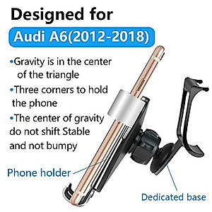 musttrue LUNQIN Car Phone Holder for 2012-2018 Audi A6 S6 A7 S7 RS6 RS7 Allroad Auto Accessories Navigation Bracket Interior Decoration Mobile Cell Mirror Phone Mount