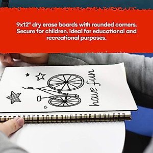 Board Geeks 3 Classroom Dry Erase Board for Kids 9"x12"- Small White Boards for Students, White Board for Kids, Teacher - Double Sided Small White Board | Mini White Boards | Small whiteboard (3- Pk)