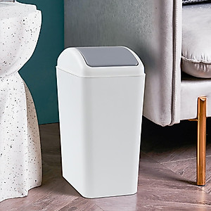 Taysisiter 4.5 Gallon Slim Plastic Trash Can with Lid, Swing Top Garbage Bin, 3 Packs