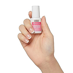 KISS PowerFlex Brush-On Nail Glue for Press On Nails, Ultra Hold Flex Formula Nail Adhesive, includes One Bottle 5g (0.17 oz.) with Twist-Off Cap & Brush Applicator