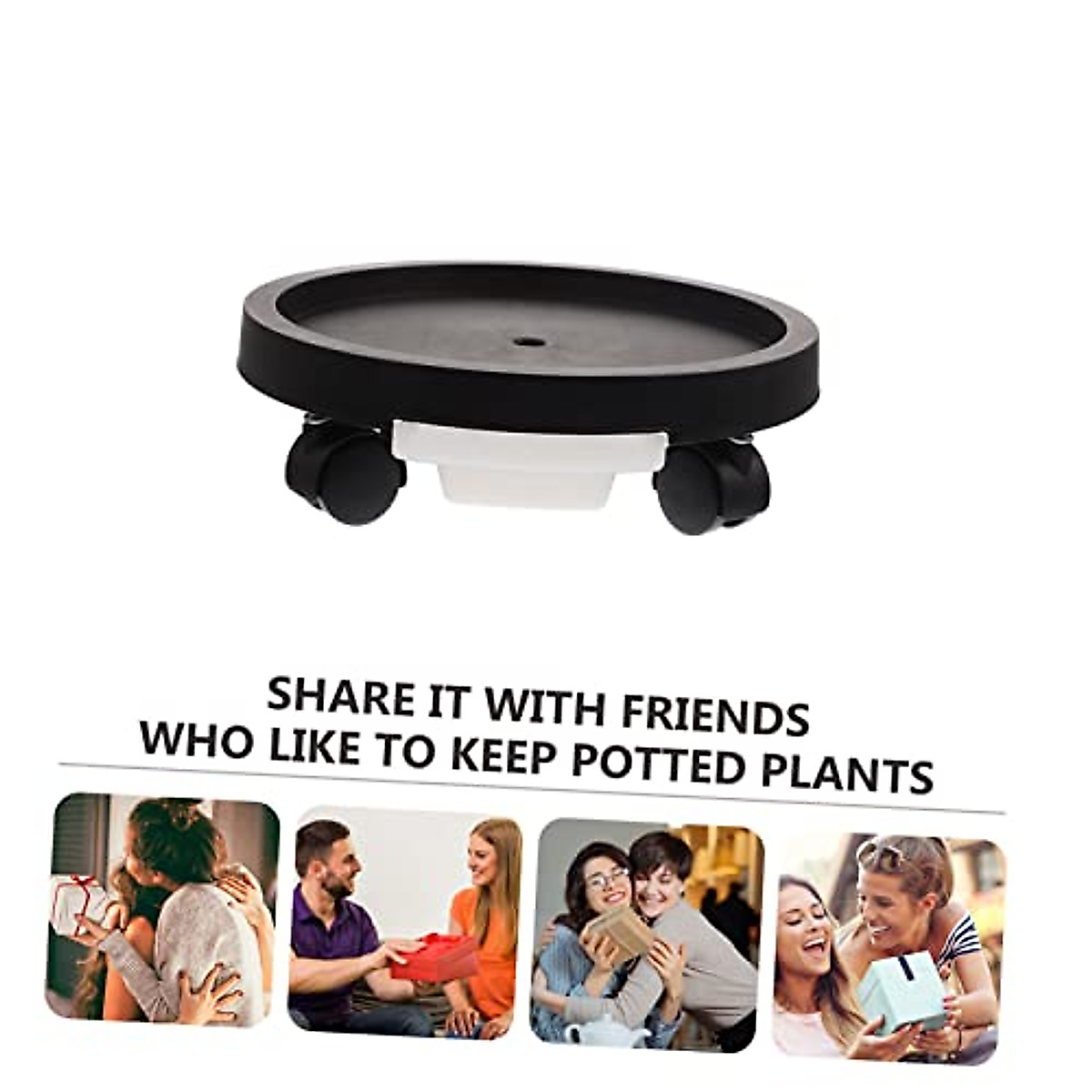 Yardwe Pot Stand with Casters Potted Plants Round Planter House Plants Heavy Duty Plant Caddy with Wheels Flowerpot Caddy Garden Planter Trolley Base Plate Trolley Tray Pot Tray Manual Pp