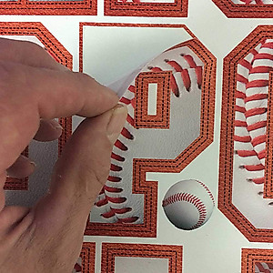 Baseball Letters Alphabet Wall Stickers Peel and Stick ABC Children Kids Child Decals Bedroom Nursery Playroom