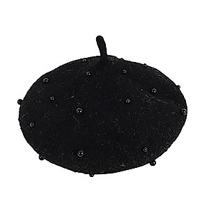 Baby Girls Beret Hats Peal Wool French Berets Toddler Princess Winter Warm Baby Kids Girls Cap Hat Artist Beret Hats 2-6Y (Black, 2-6 Years)
