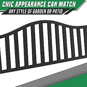 SFIHOME Metal Frame Garden Bench with Folding Table, 59" All-Weather Outdoor Benches for 2 Adults, Patio Bench with Slatted Backrest, Bench for Lawn Yard Porch Entryway, Black