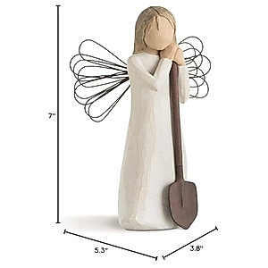 Willow Tree Angel of The Garden, Bringing Forth a Garden of Love and Beauty, Gift to Celebrate Friendships, People with Green Thumbs, Sculpted Hand-Painted Angel Figurine