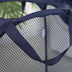 jyibinee Foldable Laundry Basket, Foldable Large Capacity Clothes Storage Basket, Hollow out Mesh Breathable Wide Opening Straps Toys Dolls Storage Basket Laundry Basket for Home Dark Gray